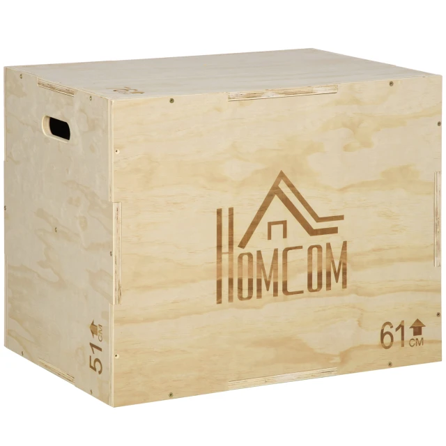 HOMCOM Ξύλινο Plyo Box σε 3 Ύψη, Plyometric Jumping Box Χ